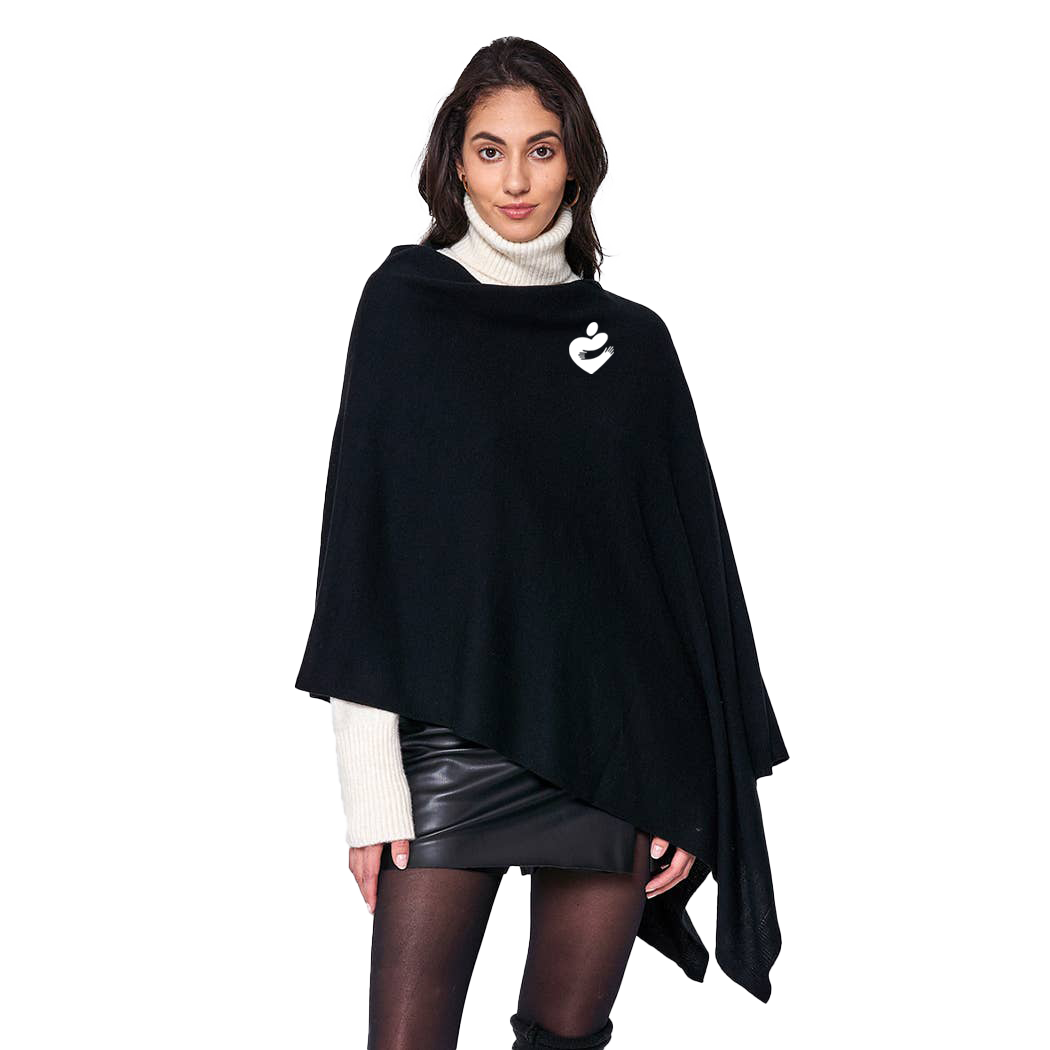Dark Tone Solid Diamond Shape Scarf Poncho - Elegant Winter Outerwear ...